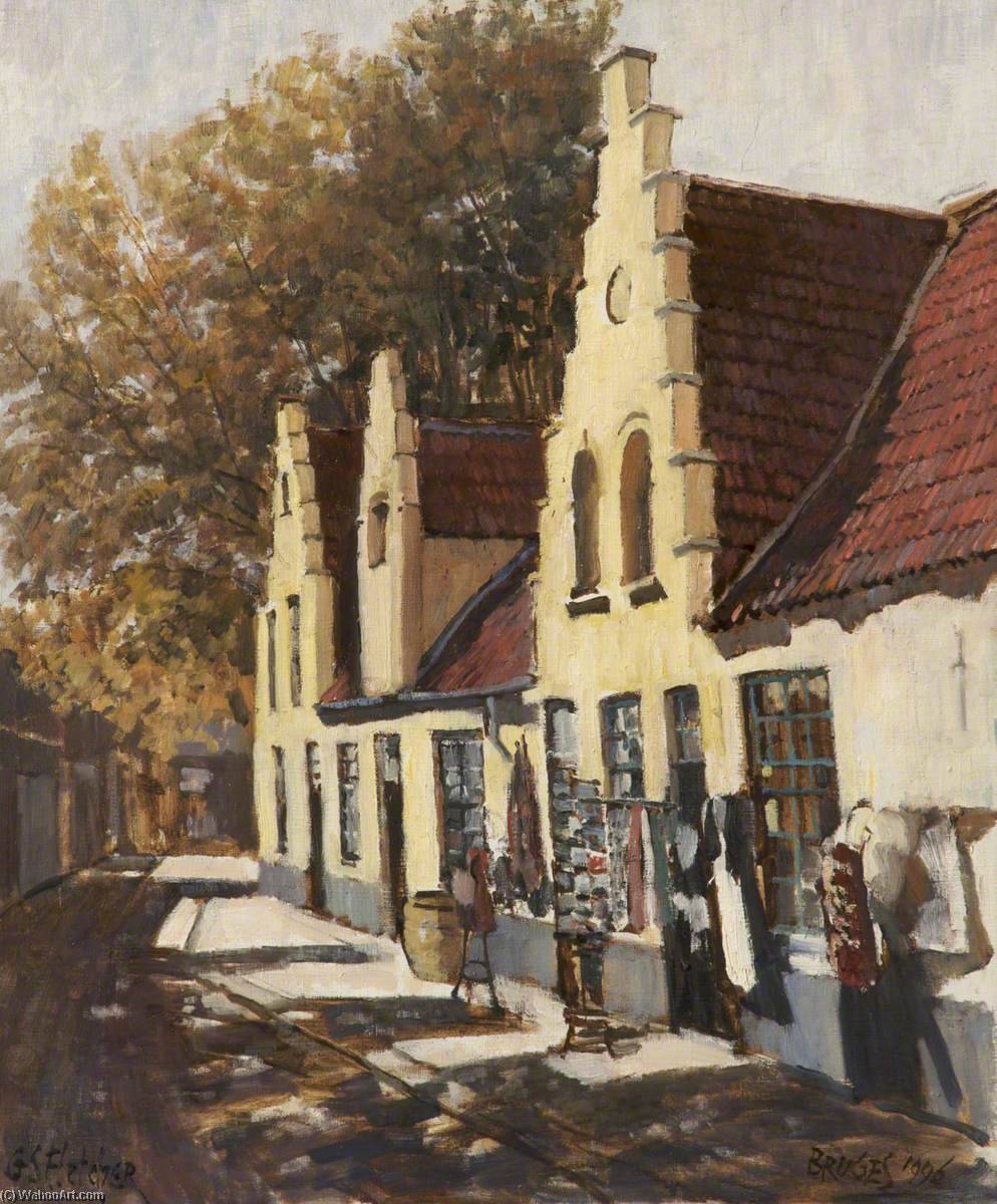 Walstraat, Bruges, 1996 por Geoffrey Scowcroft Fletcher (1923-2004 ...