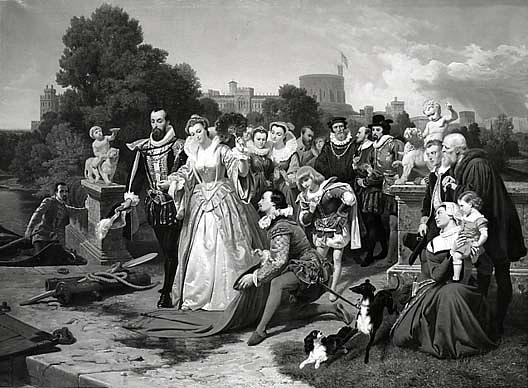 Gravura De Qualidade De Museu Elizabeth e Raleigh, (pintura), 1845 por ...