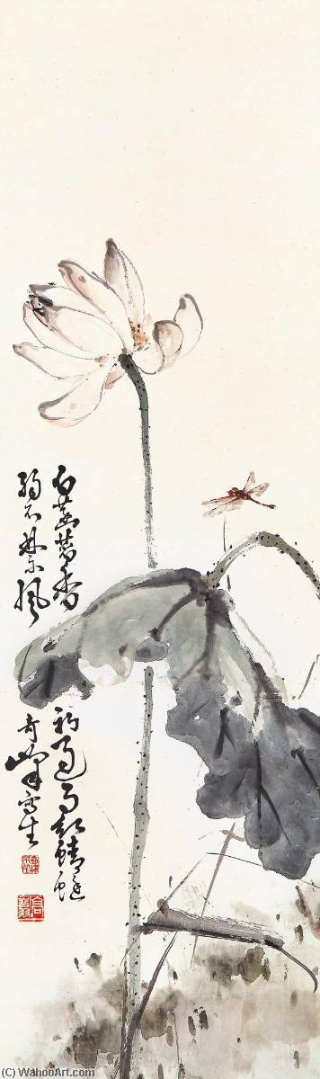 Obter Gravura De Qualidade De Museu Lotus branco após a chuva por Gao Qifeng (1889-1933 ...