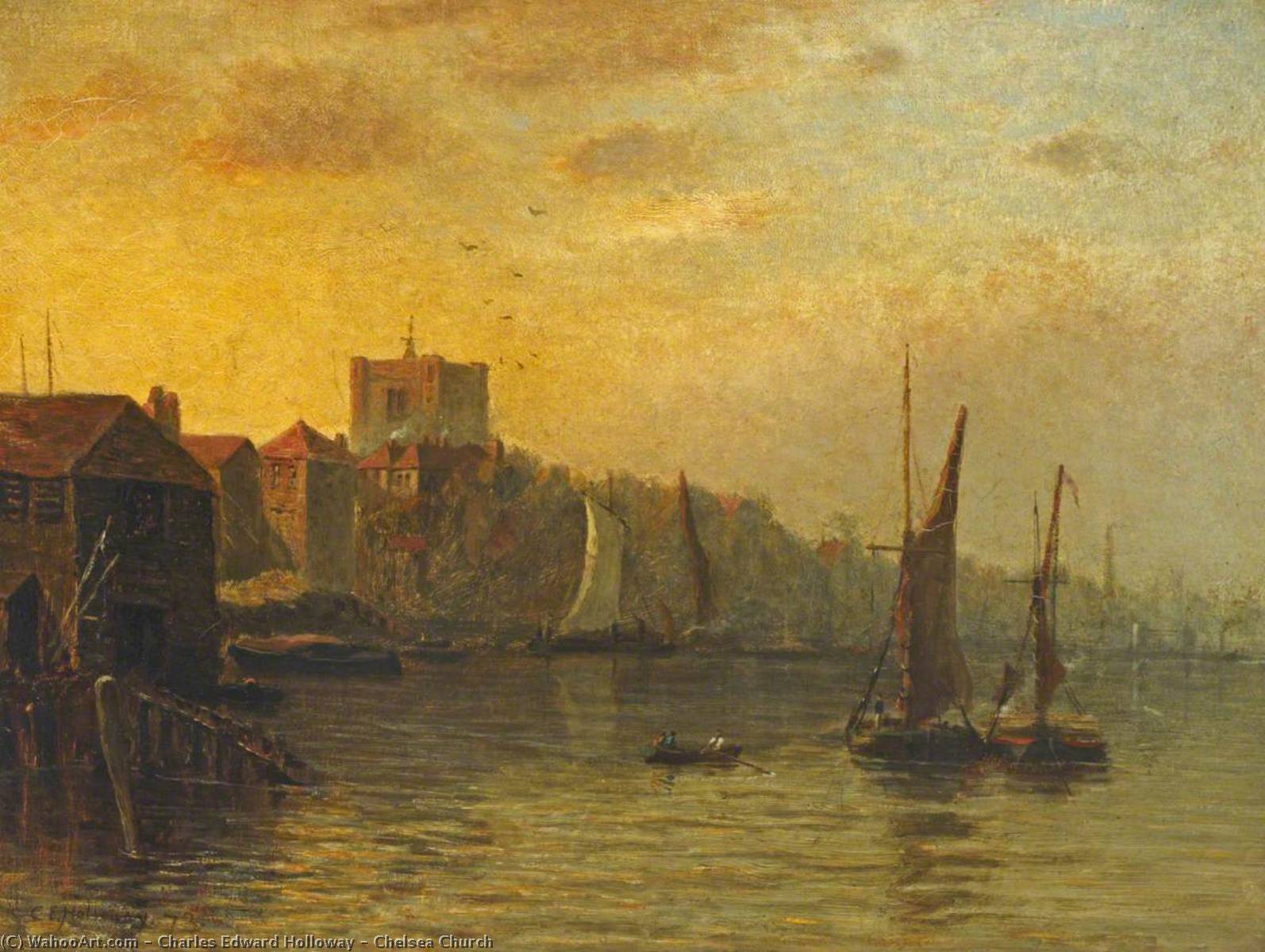 Igreja de Chelsea, 1872 por Charles Edward Holloway Charles Edward ...