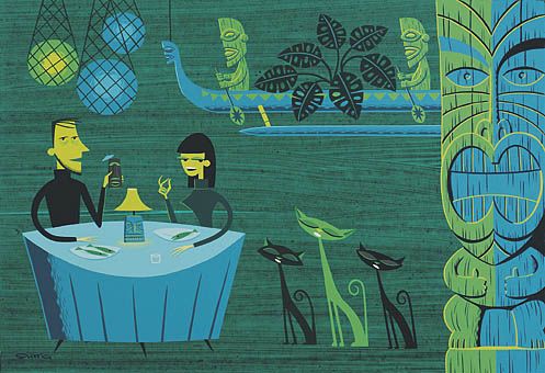 serrenagem de gato por Josh Agle (Shag) Josh Agle (Shag) | WahooArt.com